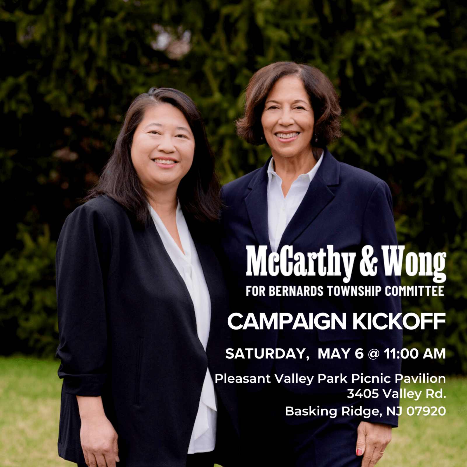 McCarthy & Wong Campaign Kickoff - Bernards Township Democratic Committee